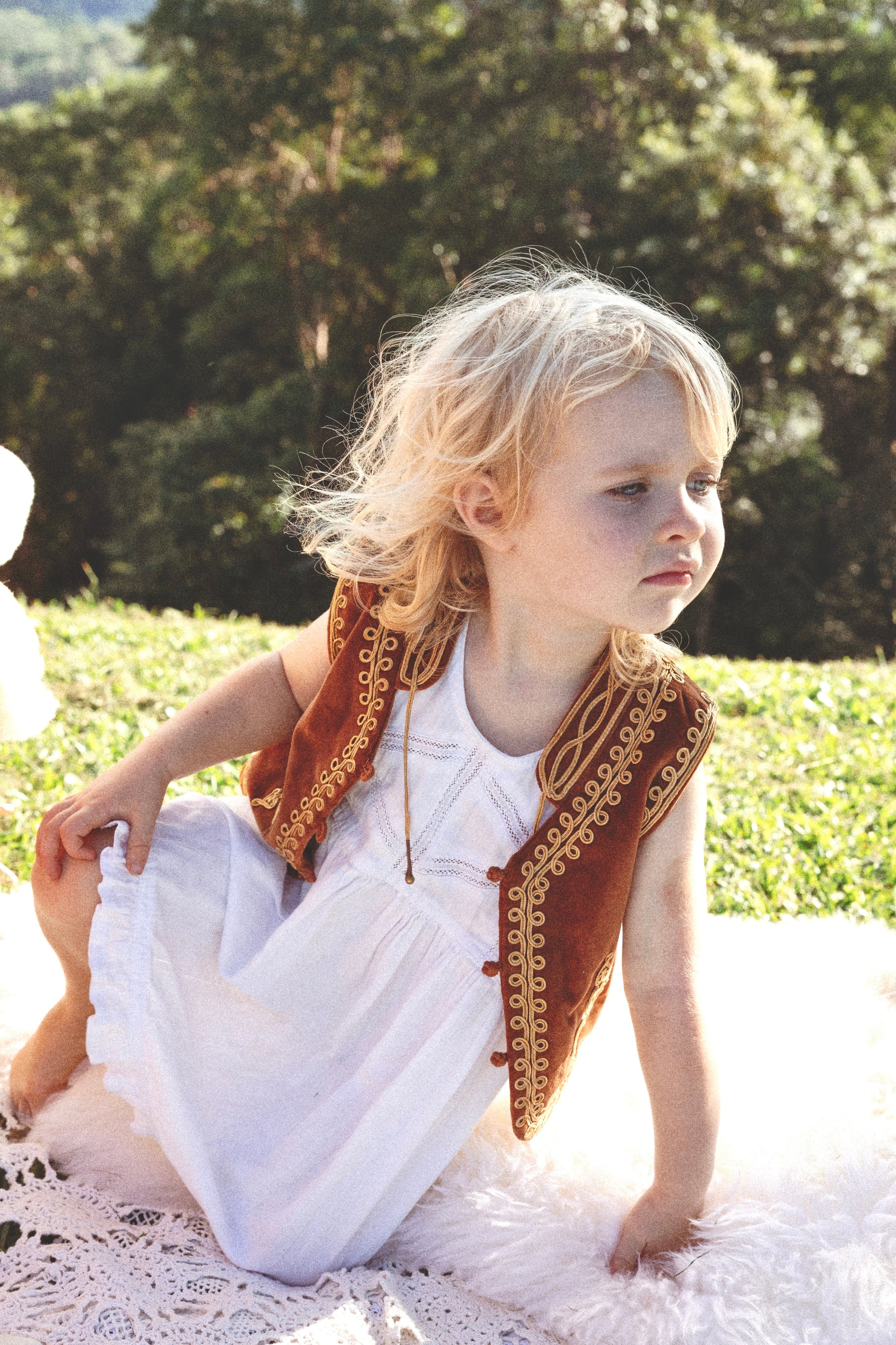 Children's Wild Brumby Vest ~ Chestnut – Golden Brown The Label